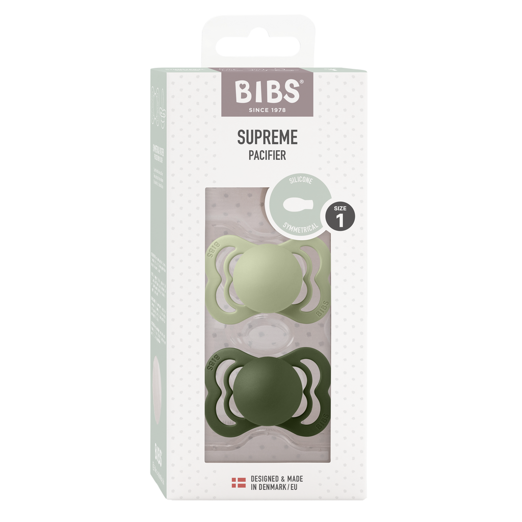 BIBS Pacifier SUPREME Silicone 2 PK Sage/Hunter Green (Min. of 2 PK, m ...